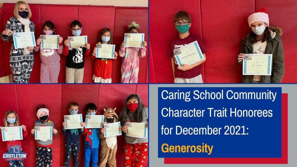 Caring School Community Character Trait Students: Nov & Dec 2021 ...